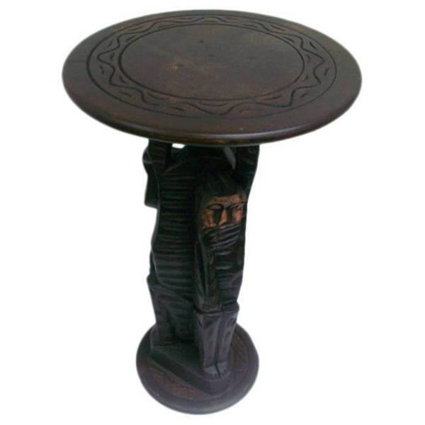Handmade Wood See, Hear and Speak No Evil Table (Ghana) - Bed Bath ...