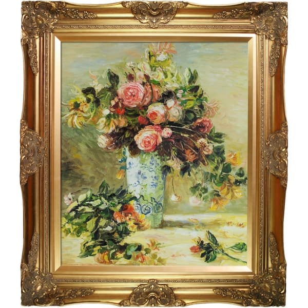 La Pastiche Roses and Jasmine in a Delft Vase - Victorian Frame ...