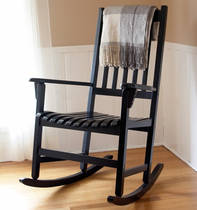 Black Wooden Rocking Chair - Bed Bath & Beyond - 2246702