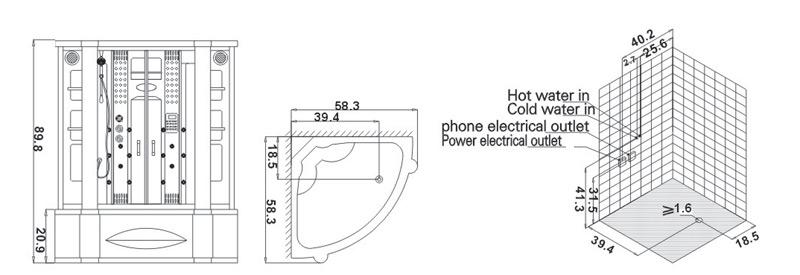 Wasauna Castelo Steam Shower & Whirlpool - Bed Bath & Beyond - 2479039