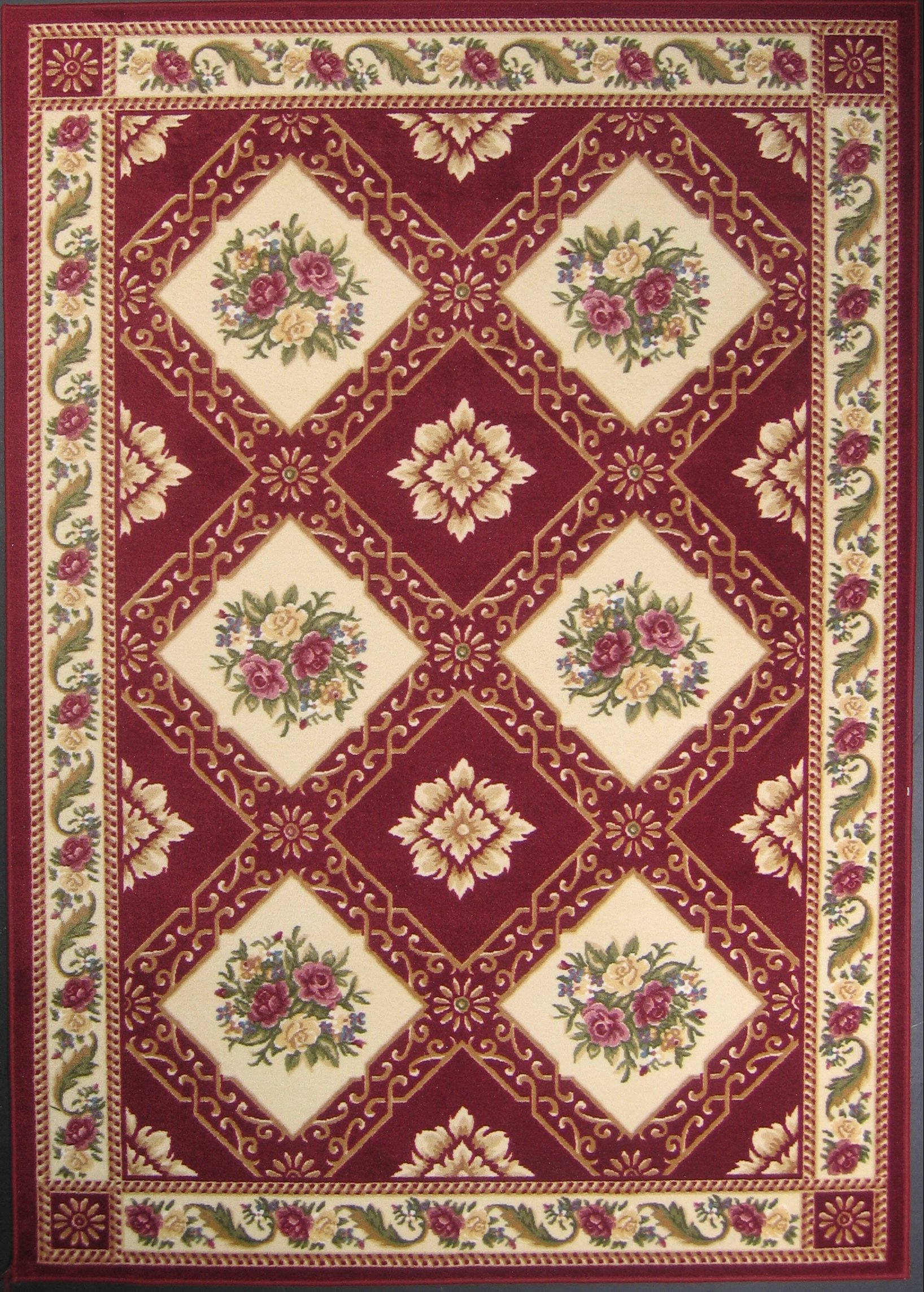 Printed Henley Basil/ Burgundy Rug (8'2 x 10') - Bed Bath & Beyond ...
