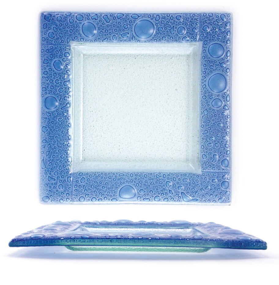 Fusion 'Blue Bubbled' Square Starter Plates (Case of 6) - Bed Bath ...