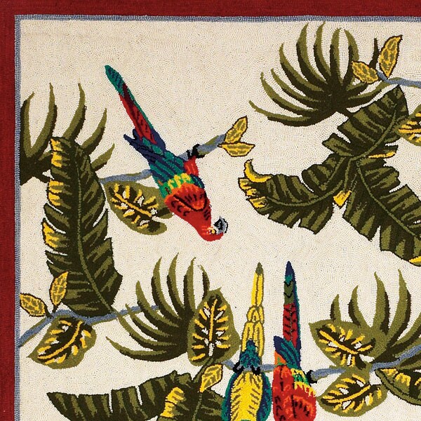 Hand-hooked Tropical Parrot Wool Rug (8' x 10') - Bed Bath & Beyond ...