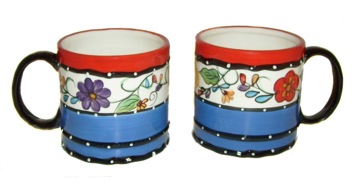 Viva Collection Hand-painted 4-piece Mug Set - Bed Bath & Beyond - 3546110