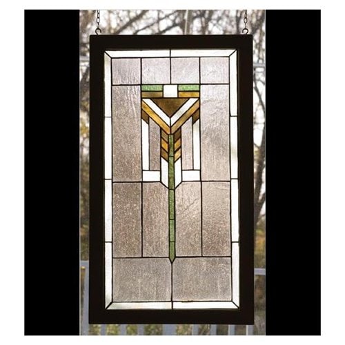 Prairie Stained Glass Window in Wood Frame - Bed Bath & Beyond - 3894219