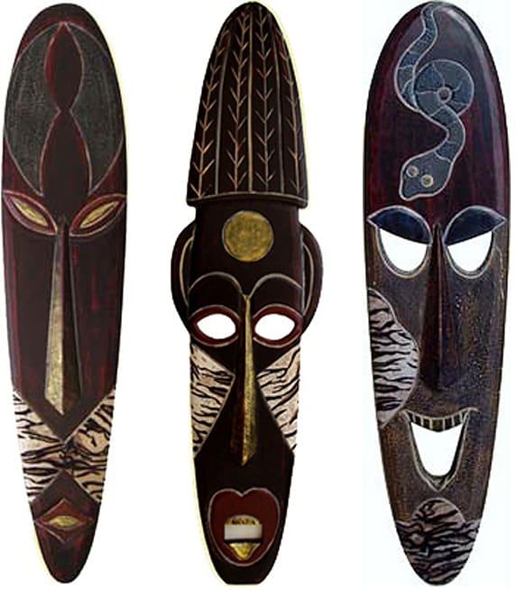 African Style Tribal Large Wood Masks - Bed Bath & Beyond - 3918073