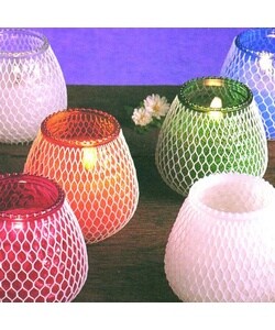 Euro Lowboy Assorted Color Netted Restaurant Candles (case pack of 15 ...