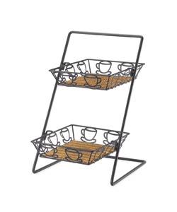 Sterno Wire and Rattan 2-tier Coffee Design Display (case of 12) - Bed ...