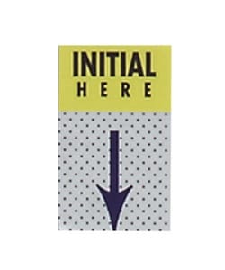 ''Initial Here'' Post-it Flags, 1''x1-7/10'', Yellow (bulk pack of 48 ...