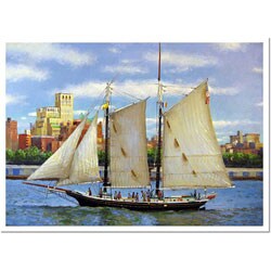 Frank Hanavan 'Schooner' Contemporary Framed Art - Bed Bath & Beyond ...