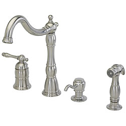 Streamline Brushed Gooseneck Spray Kitchen Faucet - Bed Bath & Beyond ...