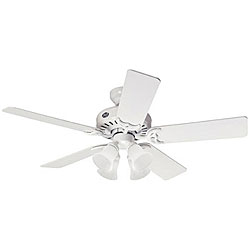 Hunter 52-inch White Ceiling Fan with Light Kit (Refurbished) - Bed ...