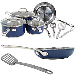 Roy Yamaguchi Fusion Blue 11-piece Cookware Set - Bed Bath & Beyond - 3437465