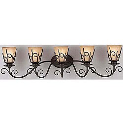 Alpine Blacksmith Finish 5-light Bath Light - Bed Bath & Beyond - 3444604
