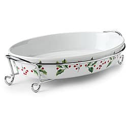 Mayfair & Jackson 2.1-quart Oval Holly Casserole Dish - Bed Bath ...
