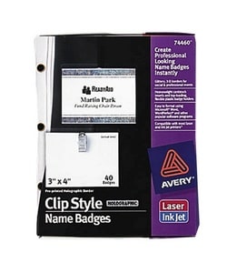Holographic Name Tag Kit, Soft/Flexible, 3''x4'', Top Load (Box of 40 ...