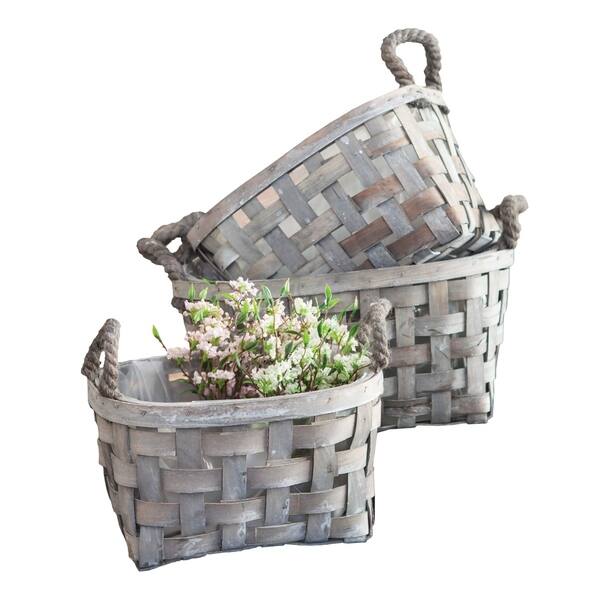 3/Set Gray Open Weave Baskets - Bed Bath & Beyond - 30034880