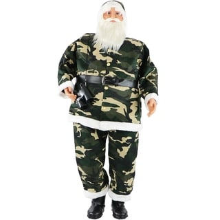 Fraser Hill Farm 58" Dancing Camo Santa with Binoculars, Life-Size ...
