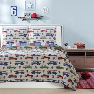 Mari & Mac- Firetrucks Reversible Kids Quilt Set - Bed Bath & Beyond ...