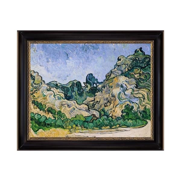 Mountains at Saint-Remy by Vincent Van Gogh Black Frame Oil Painting ...