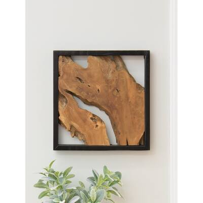 Aurora Home Framed Teak Root Wall Art - Natural - Overstock - 30074681