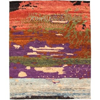 Hand-knotted Abstract Lahore Legacy Copper Wool Rug - Bed Bath & Beyond ...