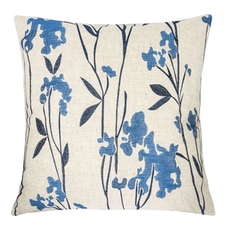 Rylan Embroidered Linen 20" Square Decorative Throw Pillow - Bed Bath ...