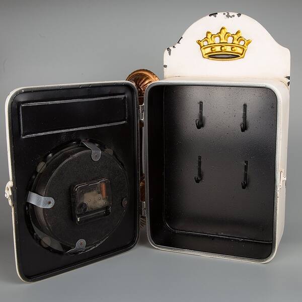 Creative Home Distressed Metal Wall Retro Telephone Shape Clock - Bed ...