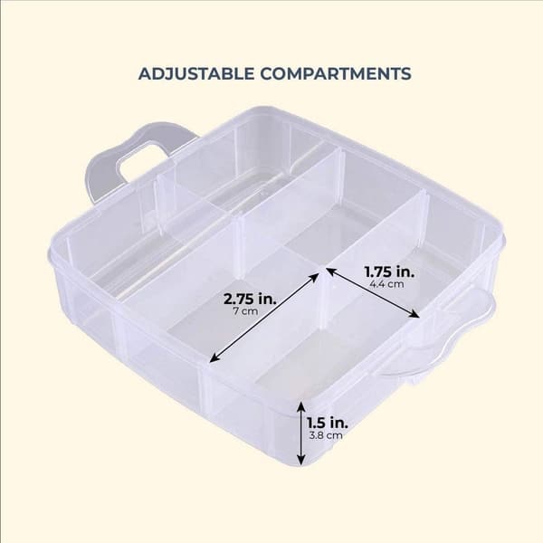 2-Pack Craft Organizer Box, Craft Storage Organizer Container, Plastic ...