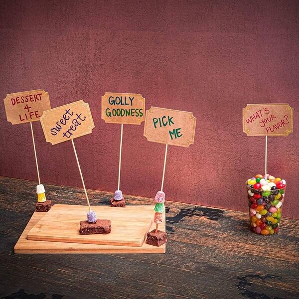 Sparkle and Bash Large Kraft Party Food Picks (50 Pack) - Bed Bath ...