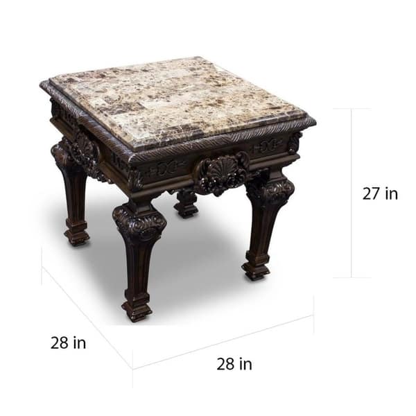 Gracewood Hollow Gloria Cherry and Marble End Table - Bed Bath & Beyond ...
