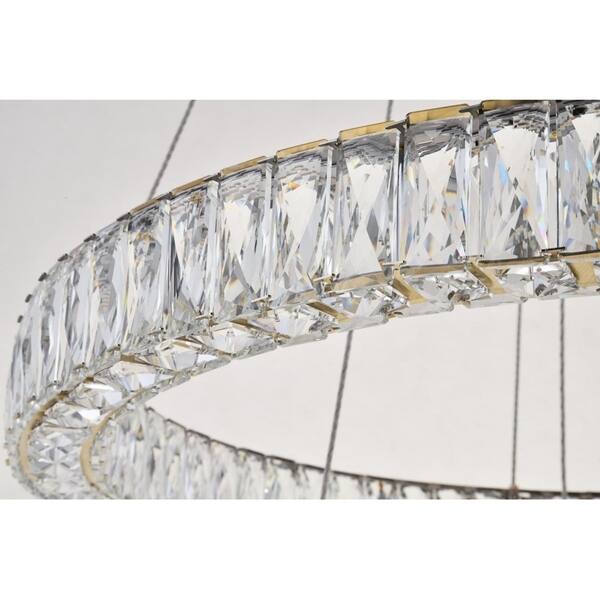 Madelyn Integrated LED chip light gold Chandelier Clear Royal Cut ...