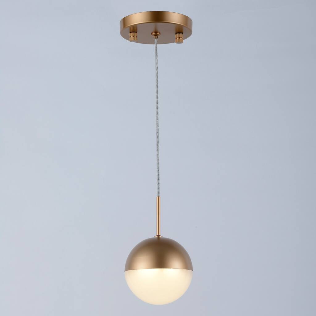 Phantasm 2.5-Watt Matte Gold Integrated LED 3000K Iced Opal Acrylic ...