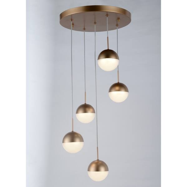 Phantasm 12.5-Watt Matte Gold Finish Integrated LED 3000K Iced Opal ...