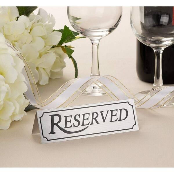 Juvale 12 Pack Reserved Metal Table Tent Sign for Restaurant and ...