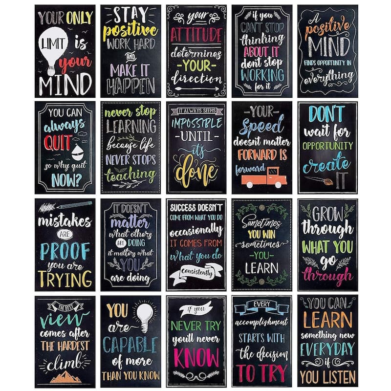 20-Pack Motivational Inspirational Quotes Posters for Teachers Office ...