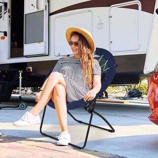 Folding Round Bungee Chair Steel Frame in Multiple Colors - Bed Bath ...