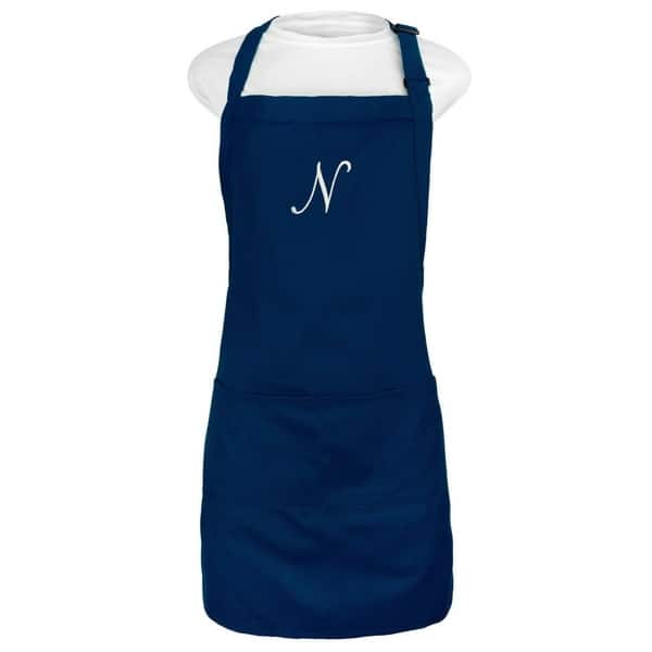 Kaufman Monogram FREE letter NAVY apron with two pockets - Bed Bath ...