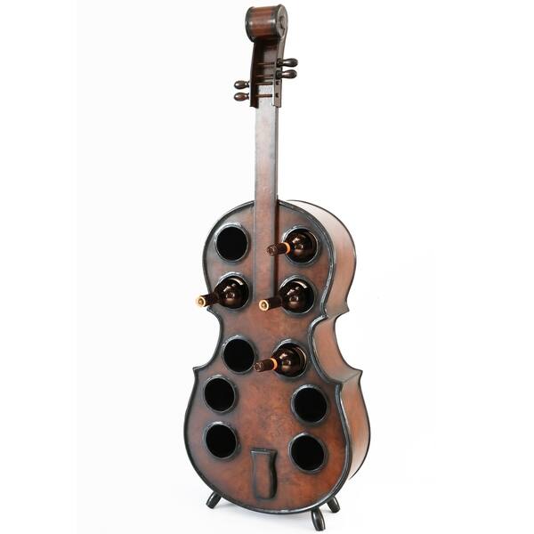 Decorative 10 Bottle Wooden Cello Shaped Wine Rack - On Sale - Bed Bath ...