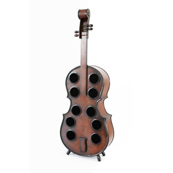 Decorative 10 Bottle Wooden Cello Shaped Wine Rack - Bed Bath & Beyond ...