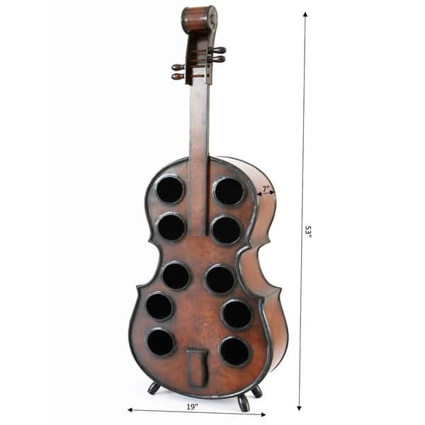 Decorative 10 Bottle Wooden Cello Shaped Wine Rack - Bed Bath & Beyond ...