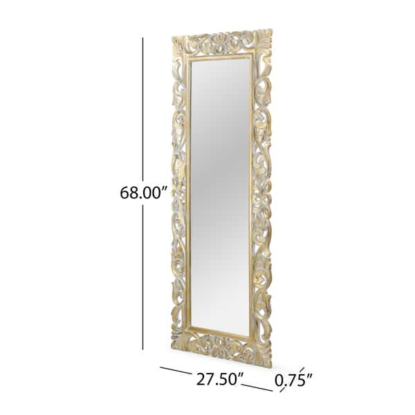 Emerton Traditional Standing Mirror with Floral Carved Frame by ...