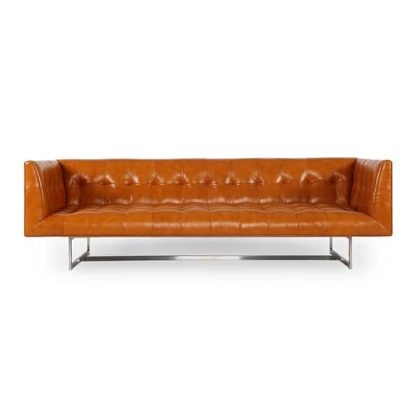 Strick & Bolton Tufi Button-tufted Leather Sofa - Bed Bath & Beyond ...