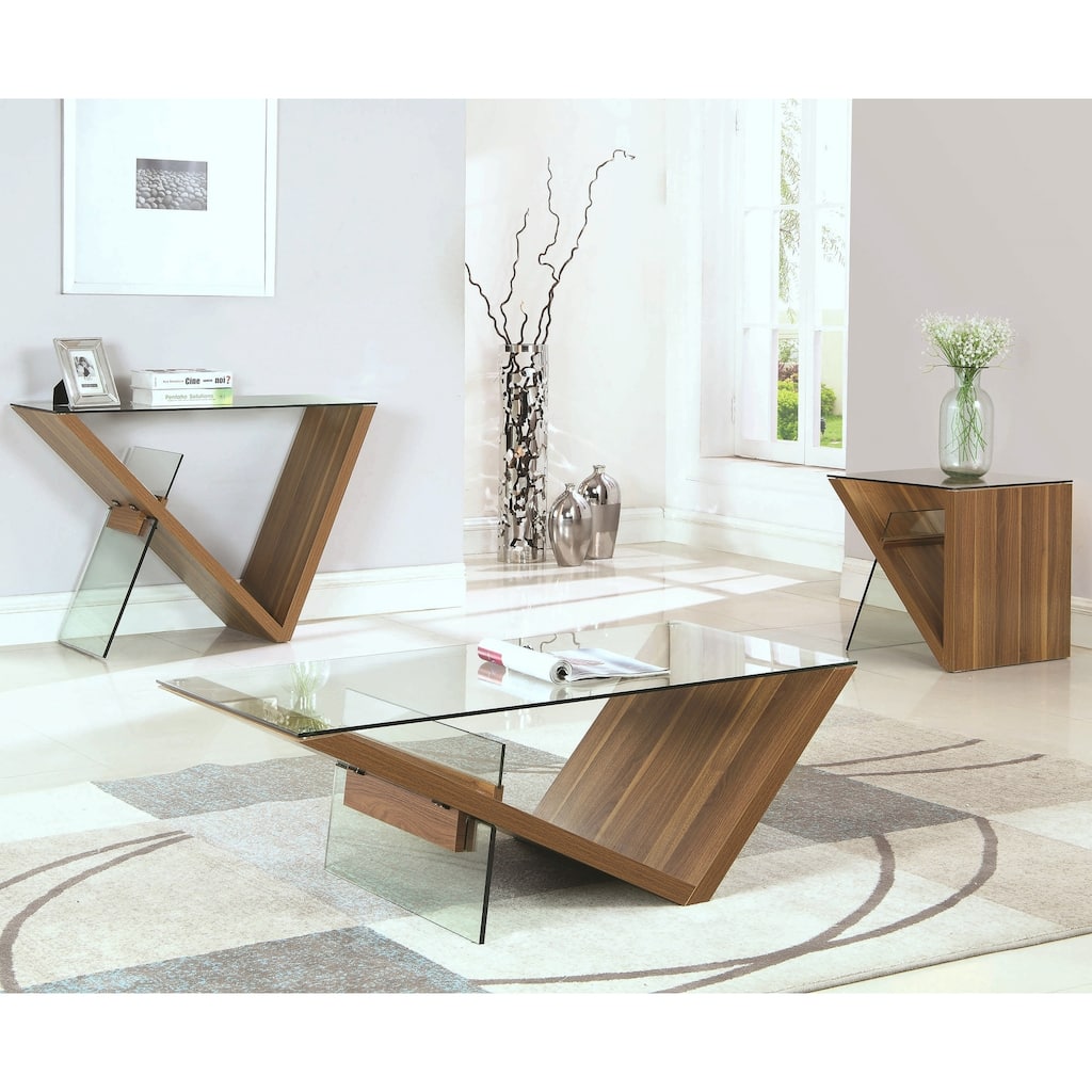 Contemporary Modern V Design Living Room Table Collection - Overstock ...