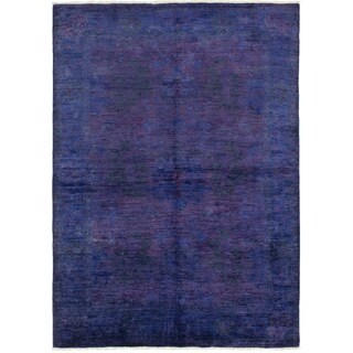 Hand-knotted Vibrance Indigo Wool Rug - 6'1 x 8'8/6'1" x 8'8" - Bed ...