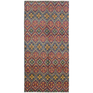 Hand-knotted Shalimar Burgundy, Navy Blue Wool Rug - 6'0" x 12'4"/6'0 x ...