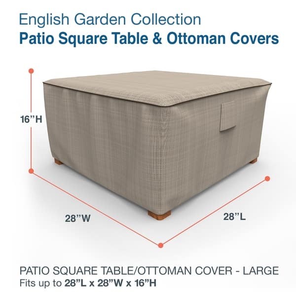 Budge Waterproof Outdoor Square Patio Table Cover, / Ottoman Cover ...