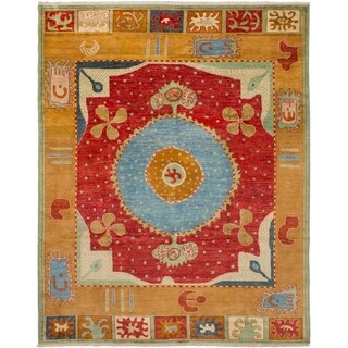 Hand-knotted Shalimar Brown, Red Wool Rug - 9'7 x 11'10/9'7" x 11'10 ...