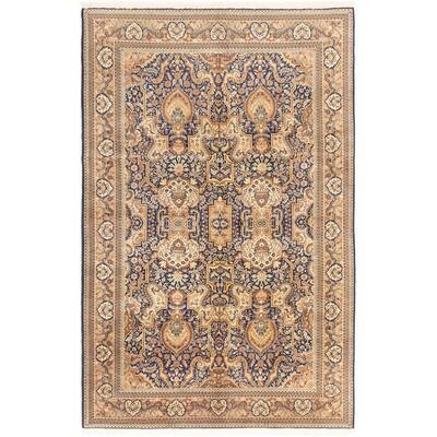 Hand-knotted Keisari Navy Wool Rug - 6'9" x 10'6" - Overstock - 30237123