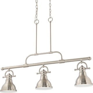 Volume Lighting 3-Light LED Brushed Nickel Linear Hanging Pendant ...